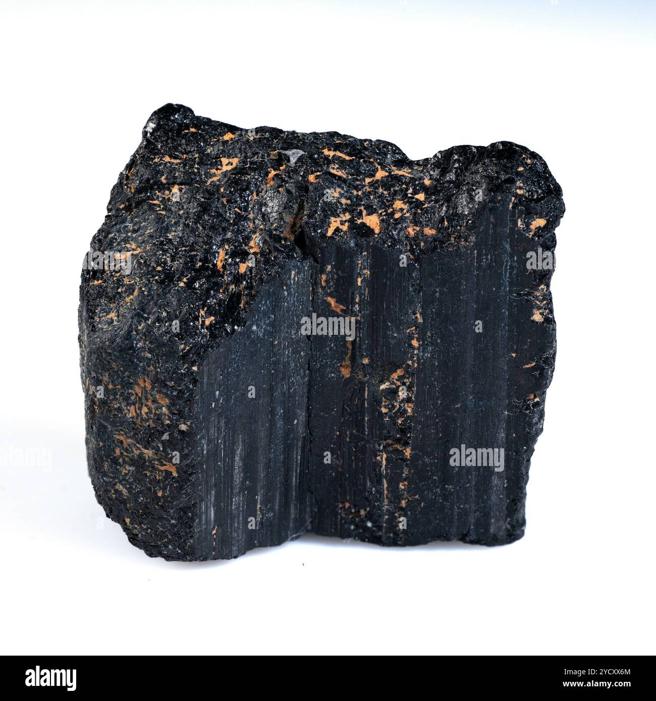 Natural Black Tourmaline Crystal with Striations and Natural Surface ...