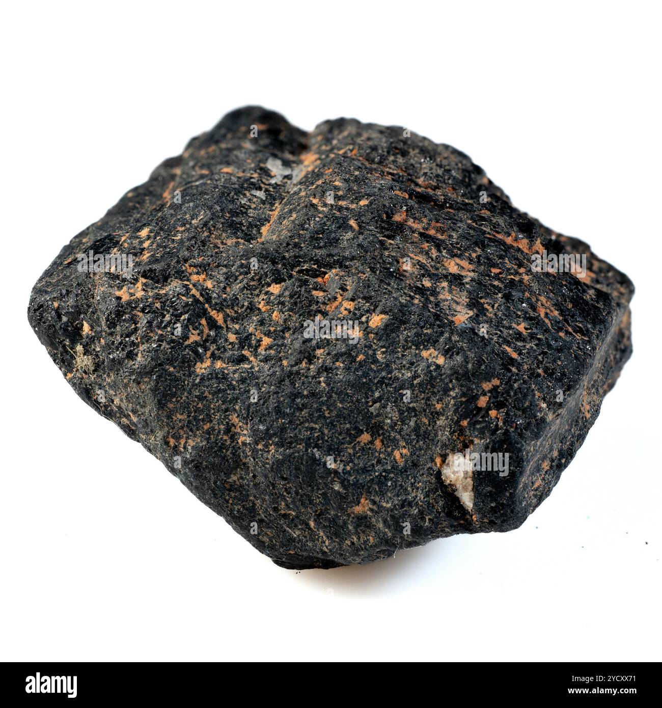 Natural Black Tourmaline Crystal with Textured Surface and Earthy Tones ...