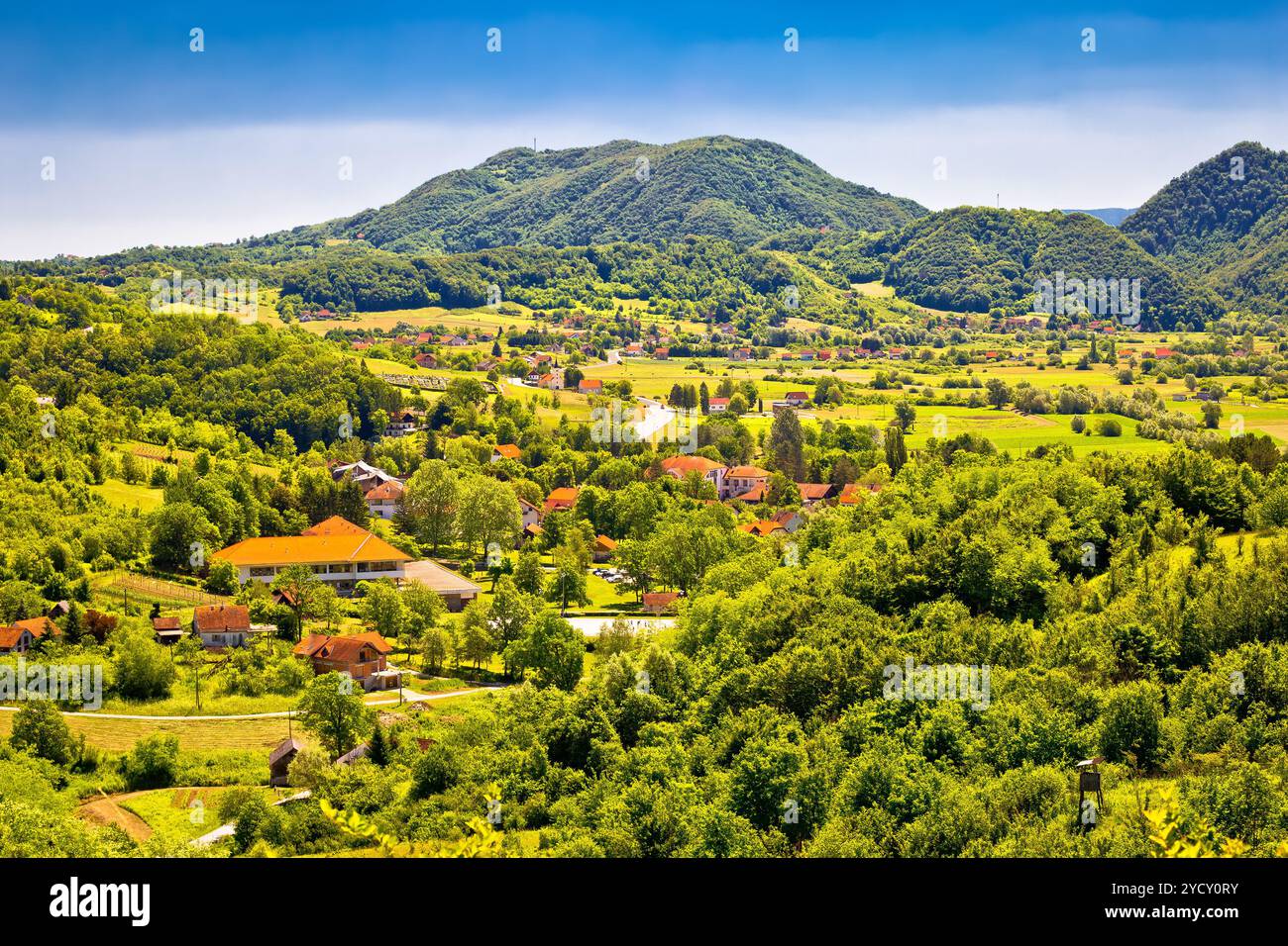 Aerial view valley landscape hi-res stock photography and images - Alamy