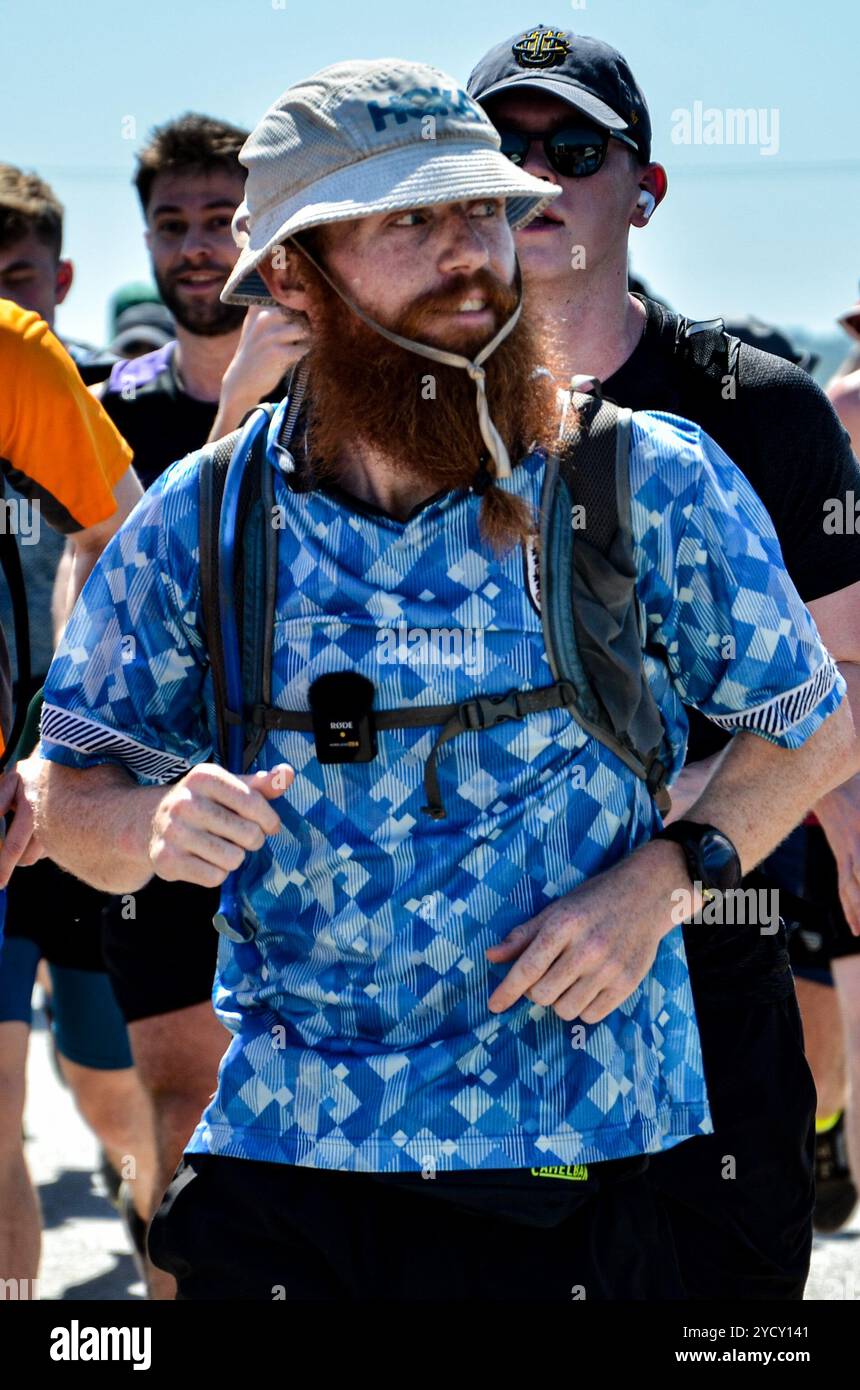 Bizerte, Tunisia. 07 April 2024. Russ Cook runs through the Tunisian ...