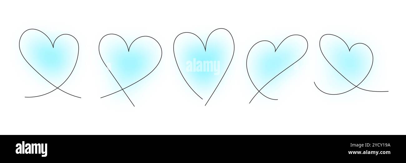 Hearts frame on blue background Stock Vector Images - Alamy
