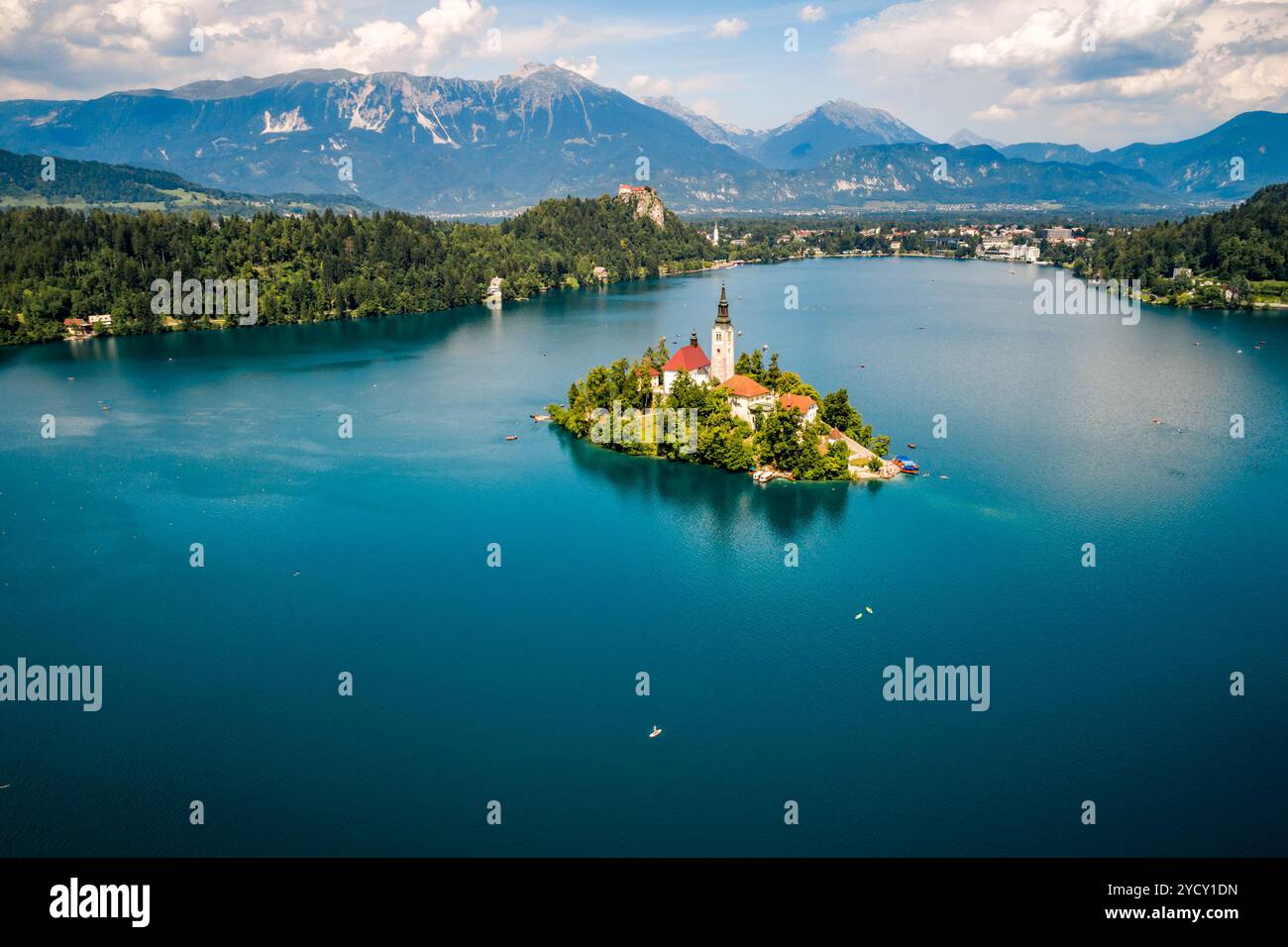 Slovenia - Aerial view resort Lake Bled Stock Photo - Alamy