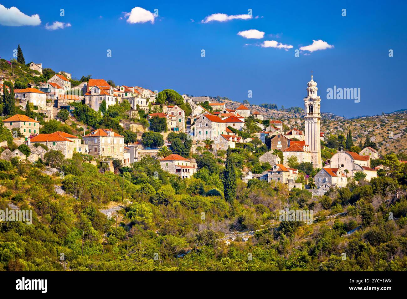 Stone vilage Lozisca on Brac island view Stock Photo - Alamy