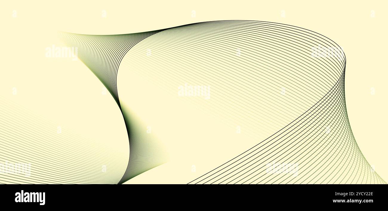 Abstract Lines Create A Flowing Pattern In Soft Yellow Vector