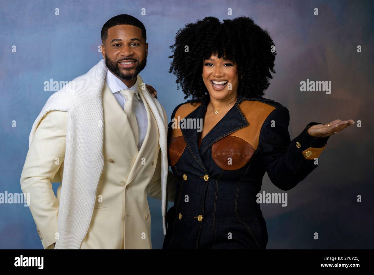 Devale Ellis, left, and Crystal Renee Hayslett pose for a portrait on ...