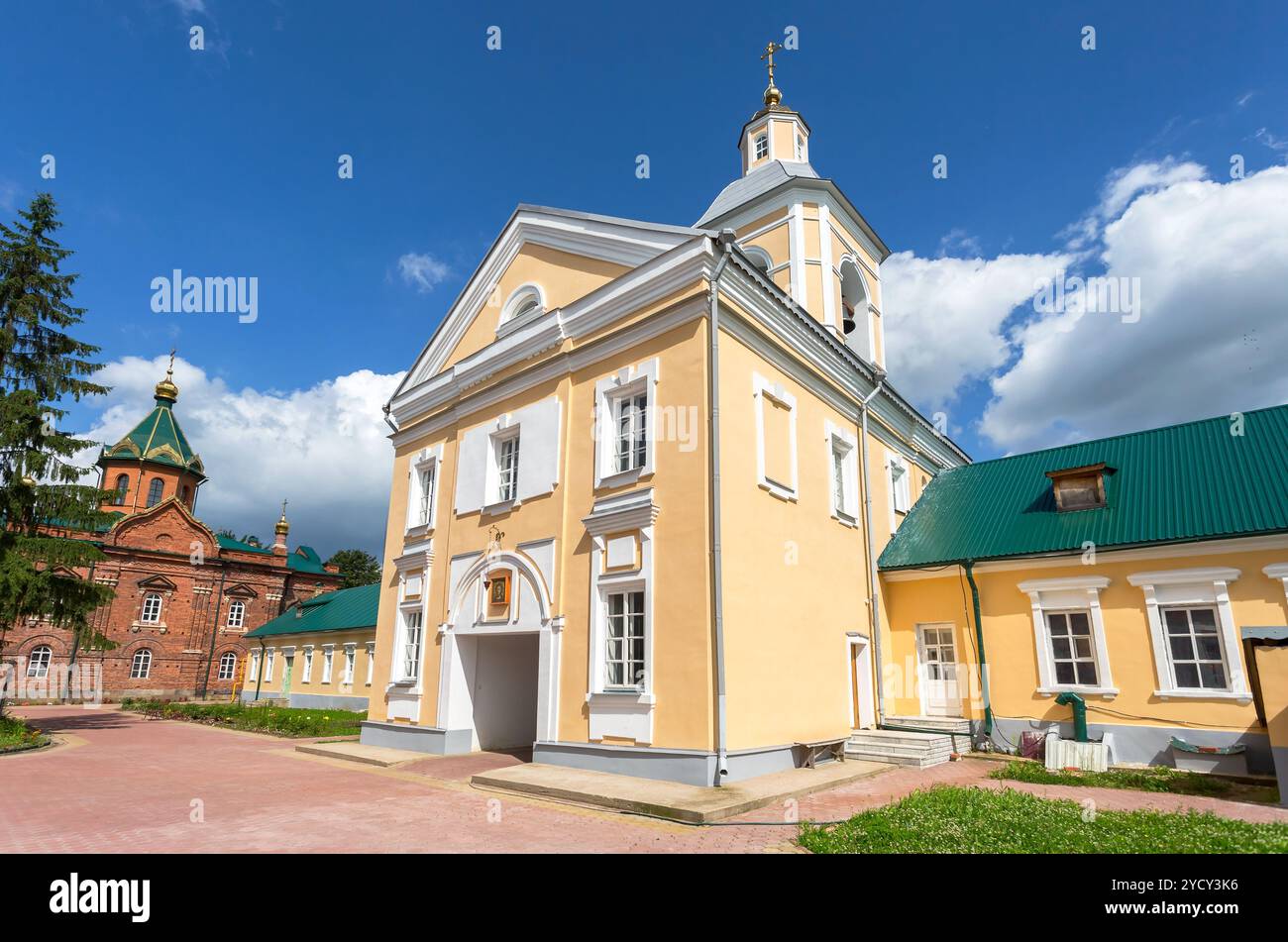 Church on the gate Iverskaya at the Holy Spirit Monastery in Borovichi ...