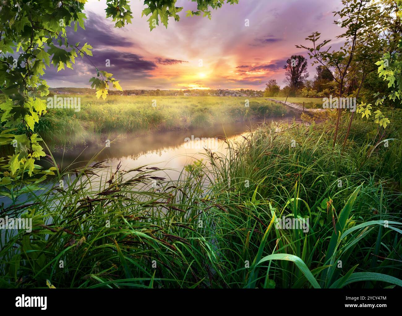 Bright sunrise on spring hi-res stock photography and images - Alamy