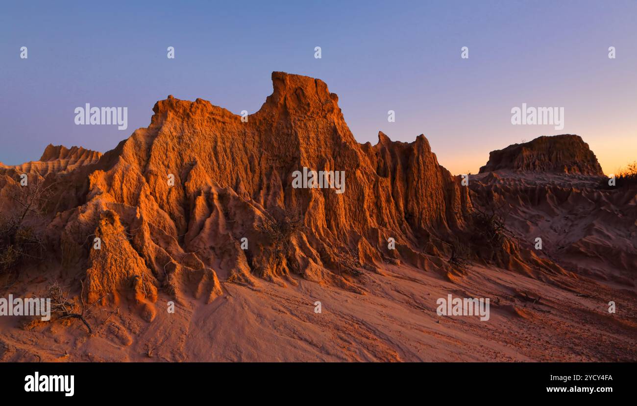 Landforms sculpted by wind and rain over time in the arid desert of ...