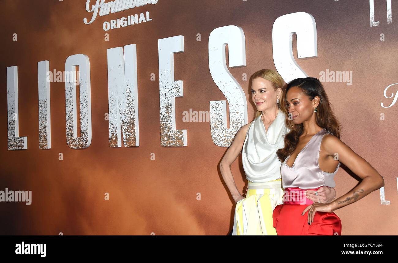 Hollywood, USA. 23rd Oct, 2024. Nicole Kidman and Zoe Saldana arriving ...