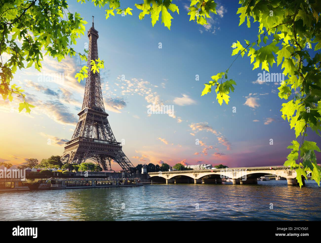 Eiffel Tower and bridge Stock Photo - Alamy