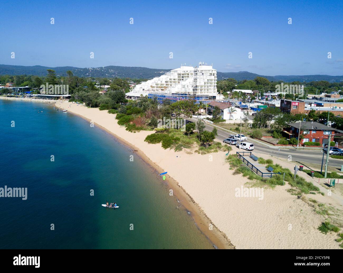 High views looking down onto Ettalong Beach Stock Photo - Alamy