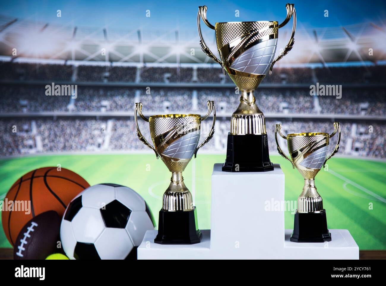 Celebration podium trophy cup football hi-res stock photography and ...