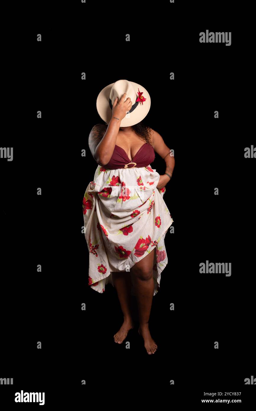 Beautiful black woman wearing traditional Brazilian Samba clothing and ...