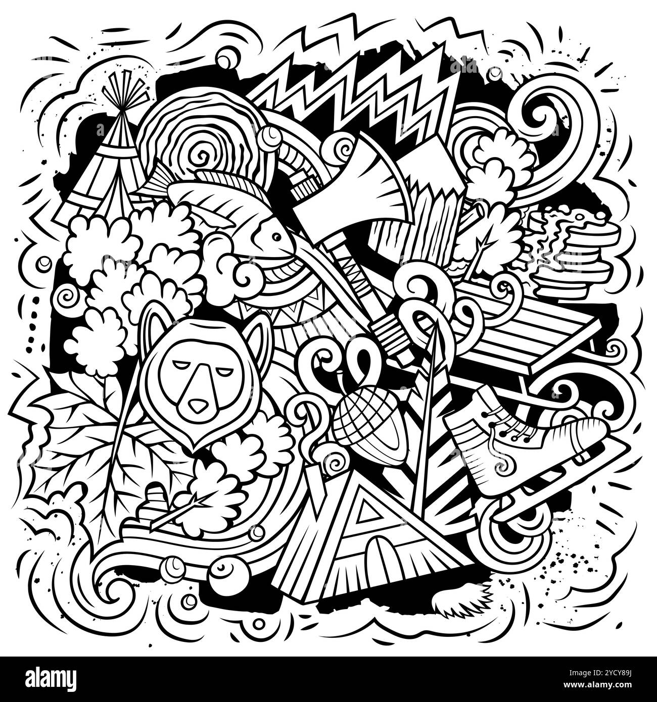 Canada cartoon doodle illustration. Funny Canadian design. Creative ...