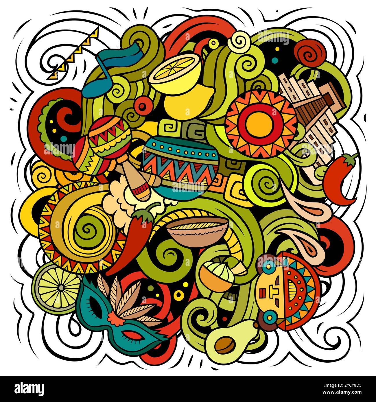 Latin America cartoon vector illustration. Colorful detailed ...