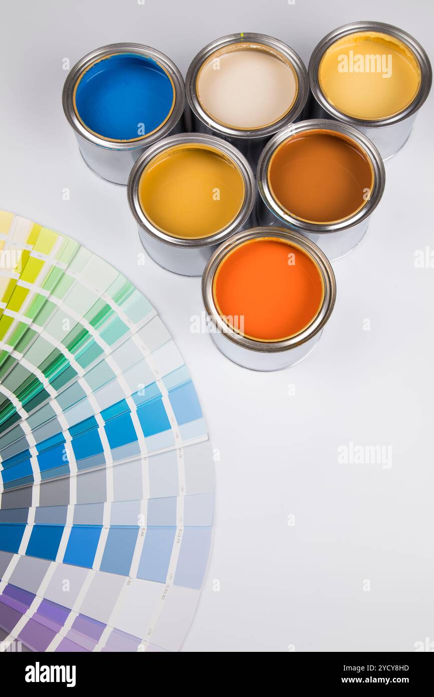 Color palette, can background Stock Photo - Alamy