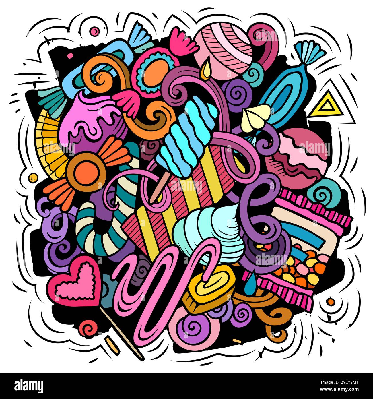 Candies cartoon vector doodles illustration. Sweet food design ...