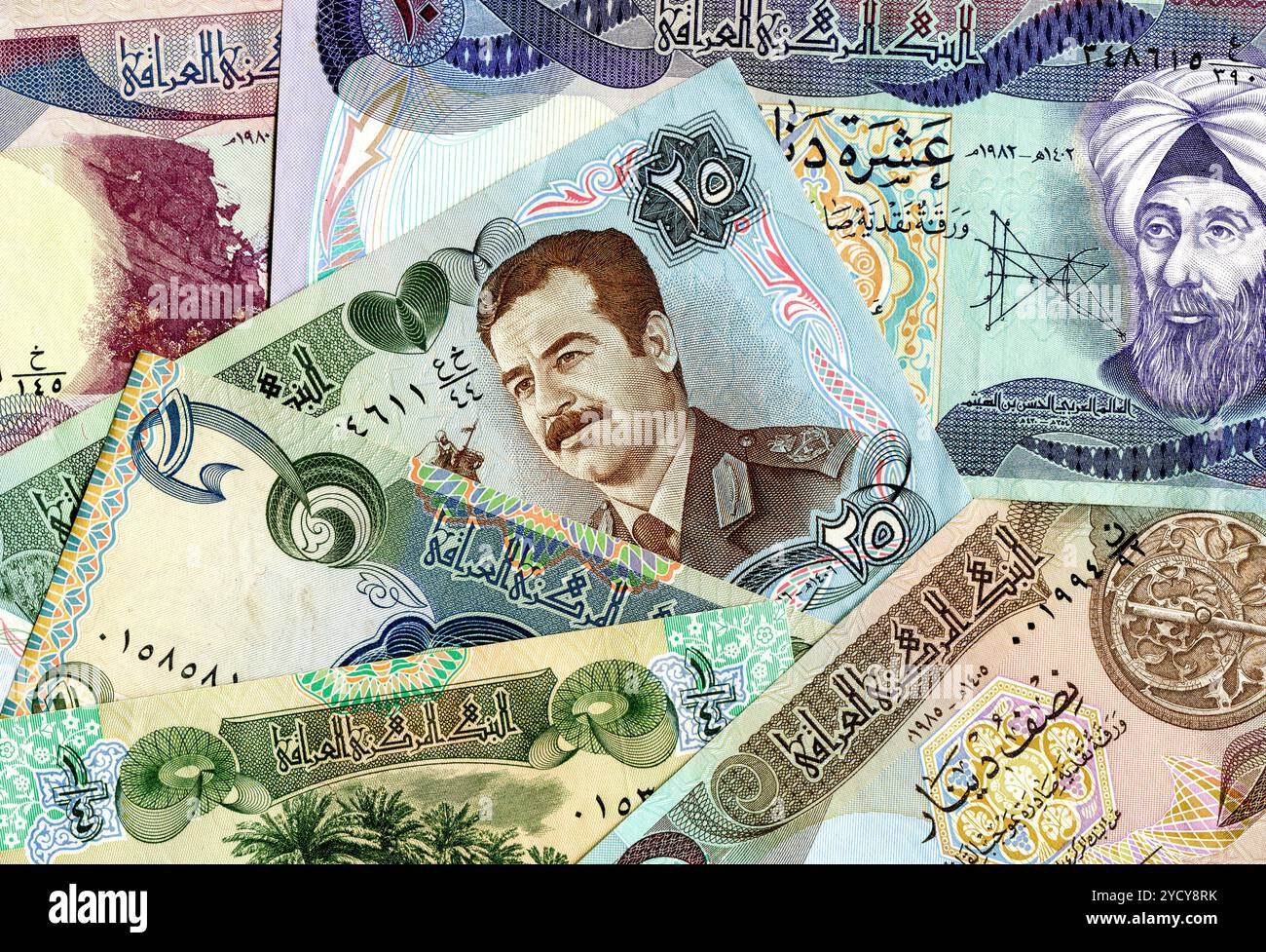 Money background from old paper currency of Iraq Stock Photo - Alamy