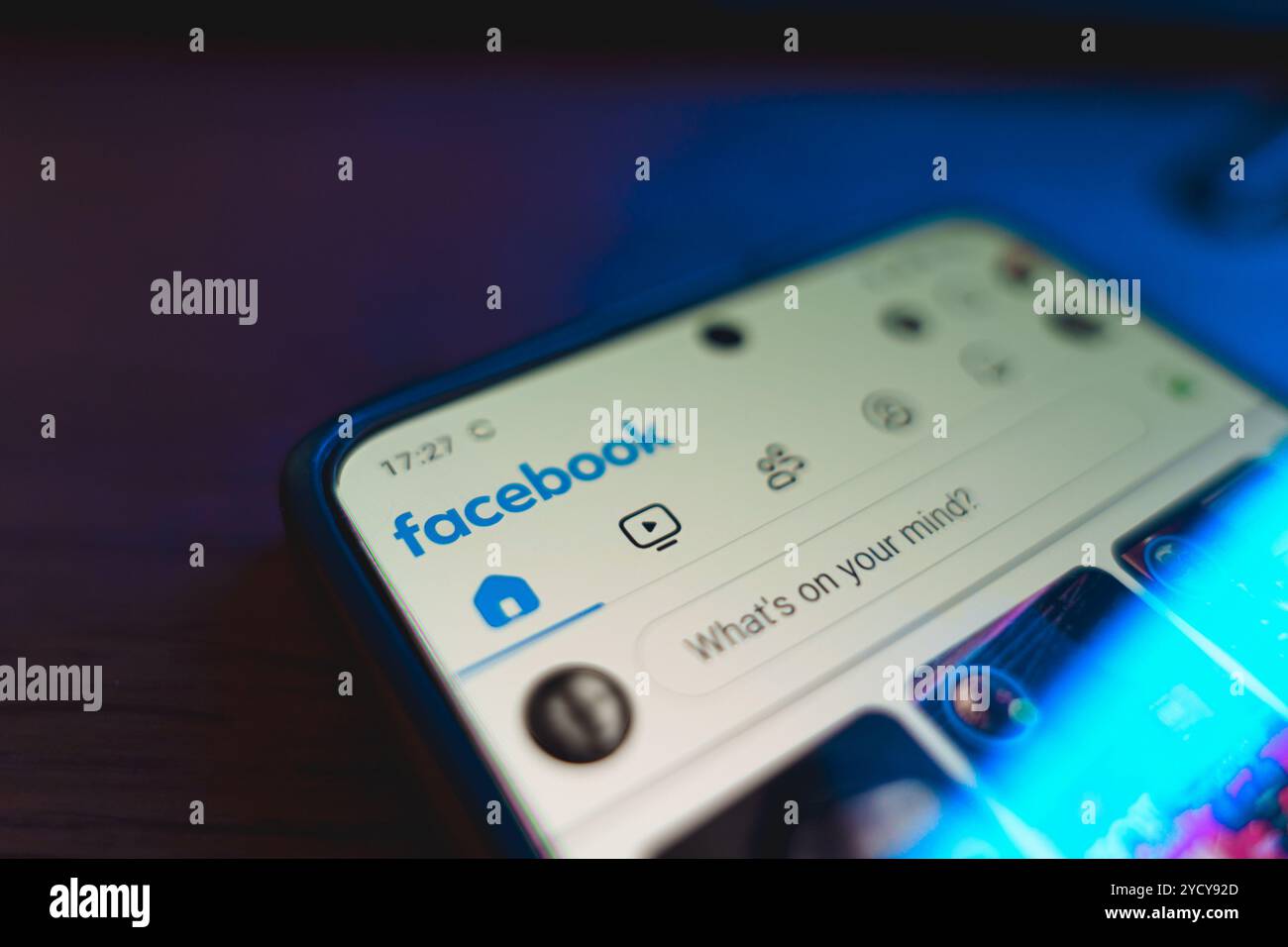 London, UK - October 24 2024: cellphone with the Facebook app on the ...