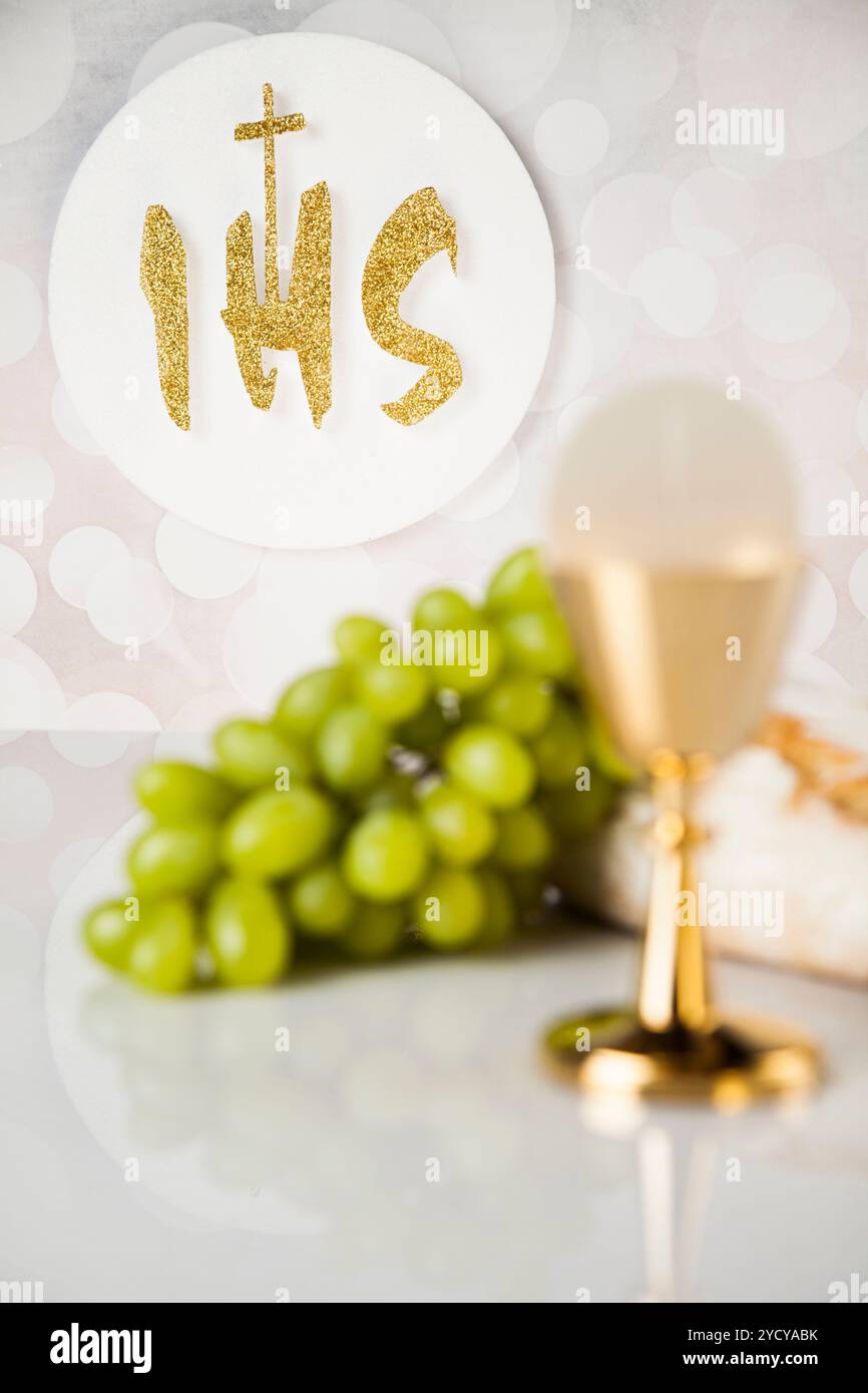 Holy communion for christianity religion, elements on white background ...