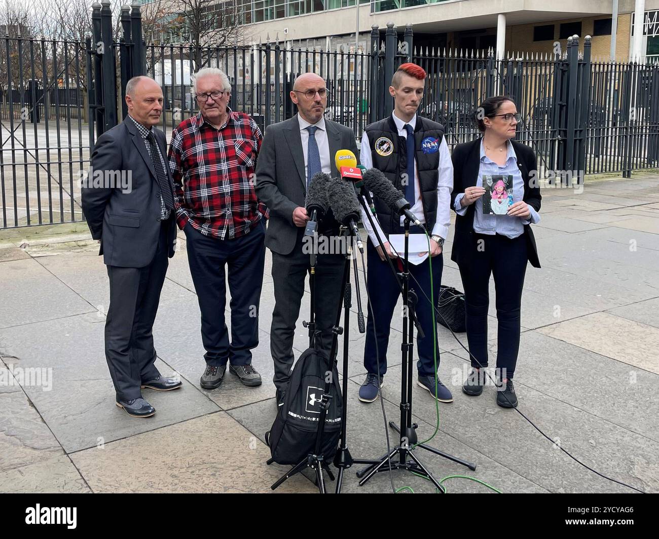 Ali Jayden Doyle's father Dylan Doyle (second right), looks on as ...