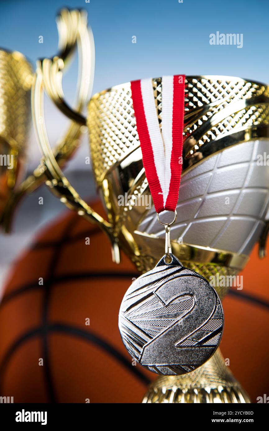 Trophy Winning, sport ball background Stock Photo - Alamy