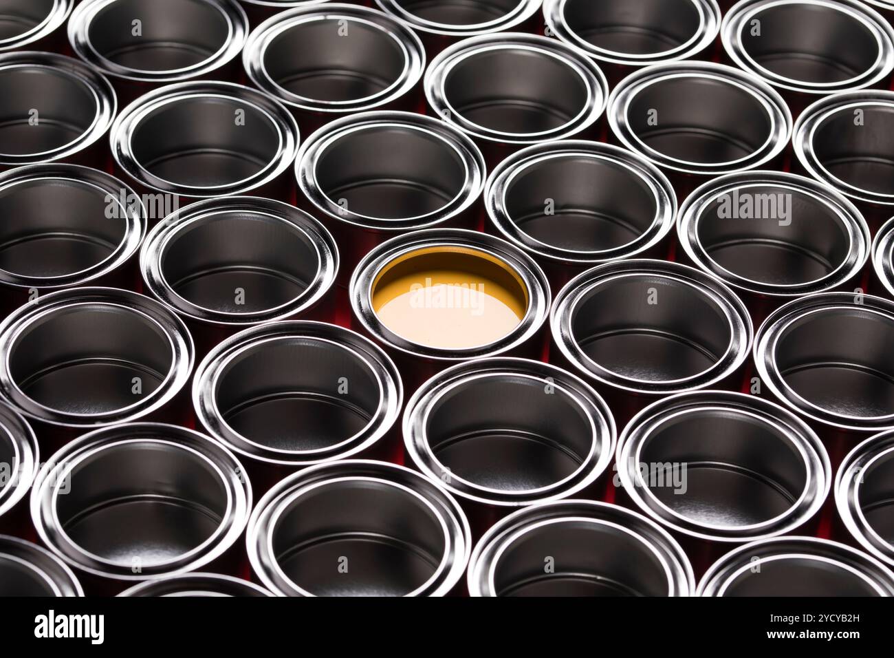 Tin metal cans, Painting background Stock Photo - Alamy