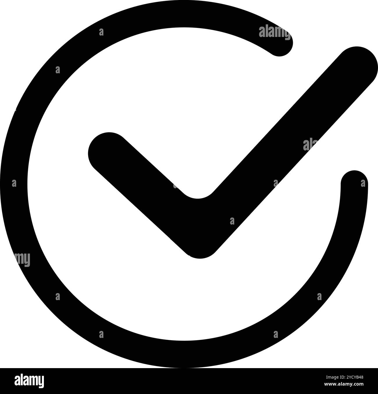 Circle check icon Black and White Stock Photos & Images - Alamy