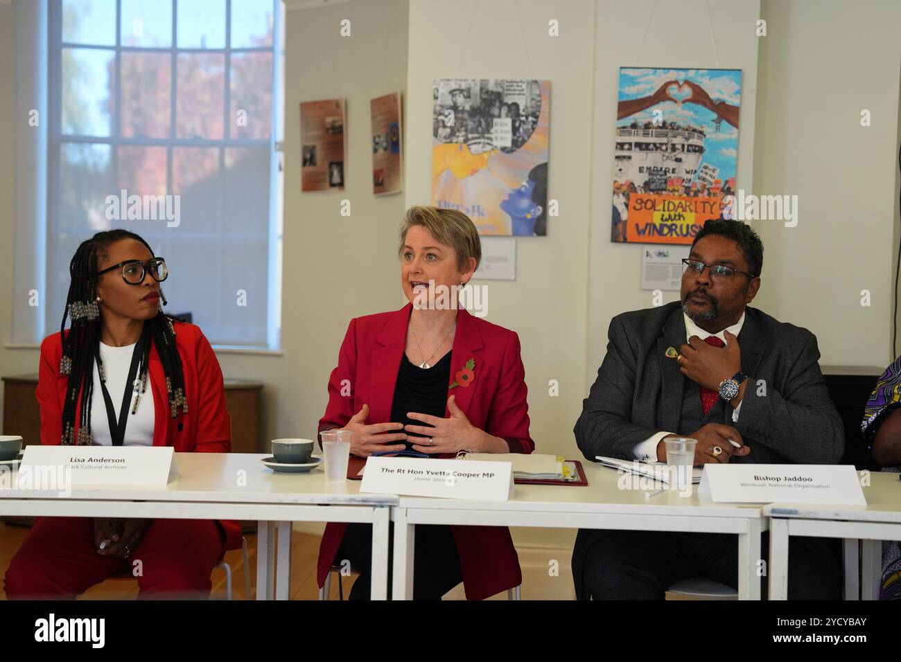 Home Secretary Yvette Cooper hosting a roundtable on Windrush with ...