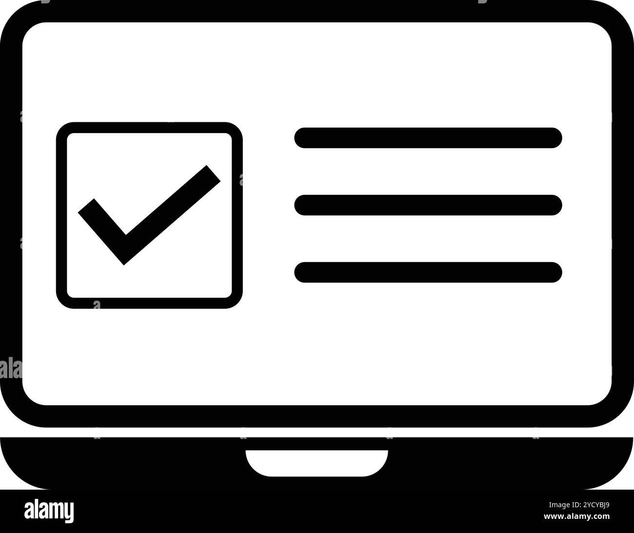 Check list on laptop screen Stock Vector Image & Art - Alamy