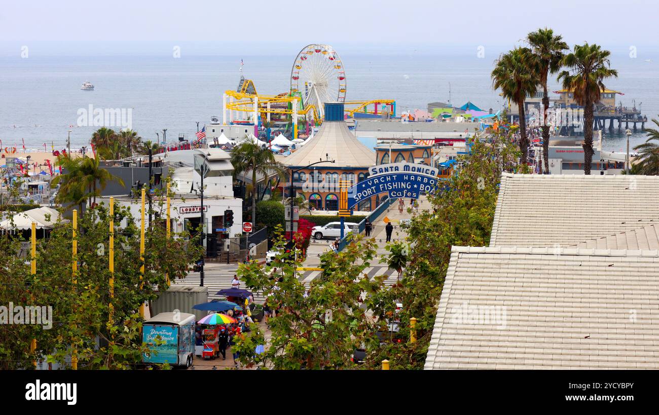 Santa Monica (La County), California: Aerial view of Santa Monica Pier ...