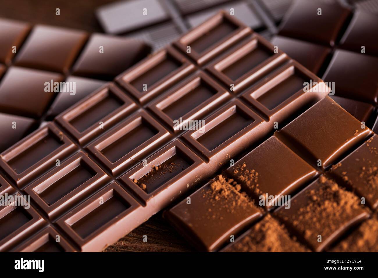 Dark homemade chocolate bars and cocoa pod on wooden Stock Photo - Alamy