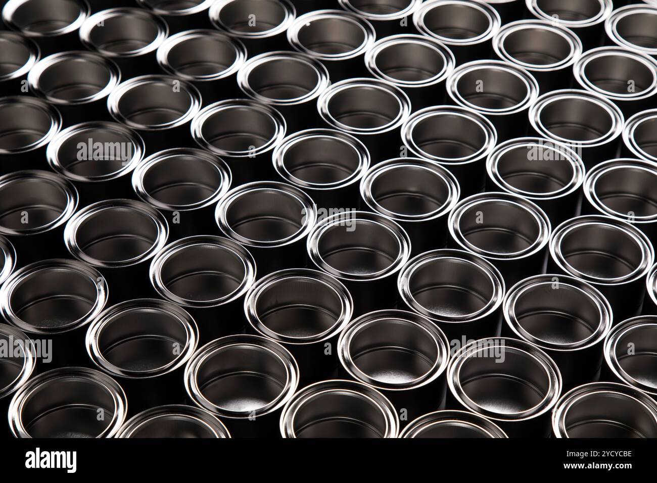 Tin metal cans, Painting background Stock Photo - Alamy
