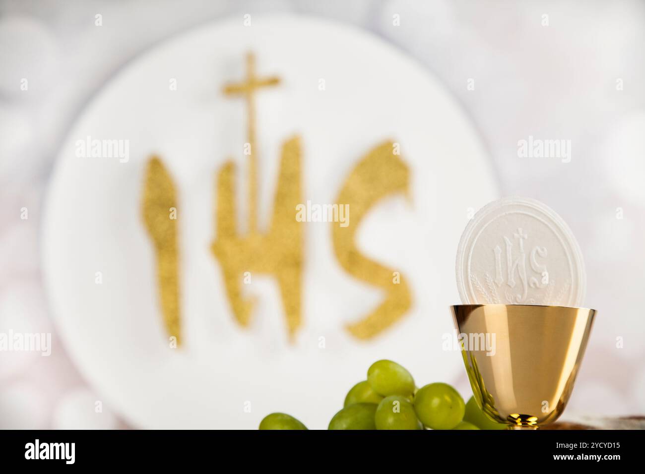 Holy communion elements on white background Stock Photo - Alamy