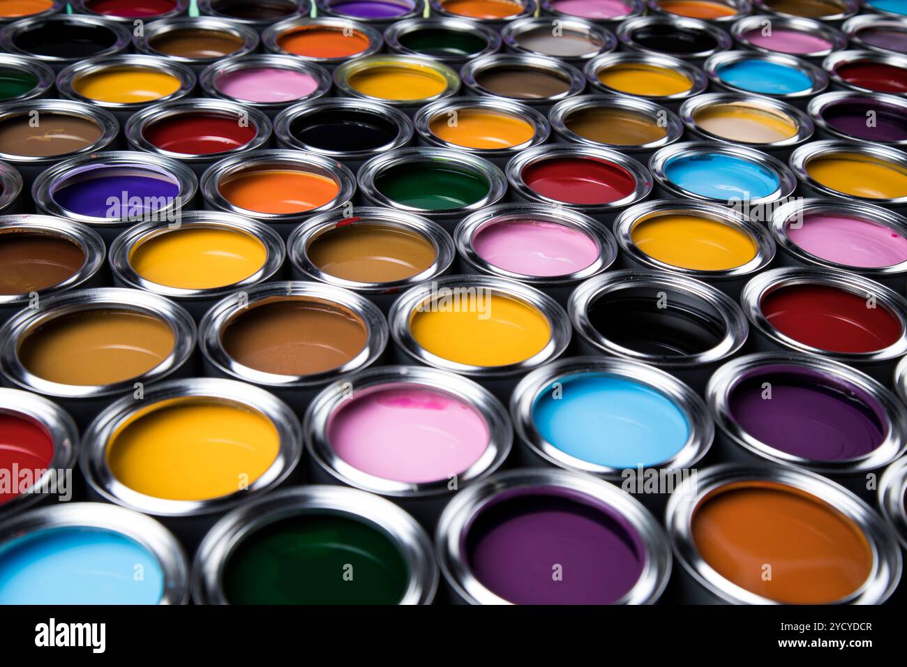 Colorful paint cans set Stock Photo - Alamy