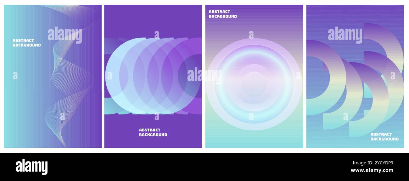 Abstract vector covers set in purple and blue colors usefull as ...