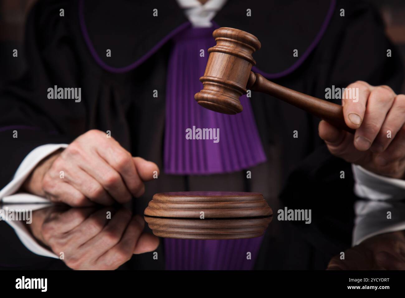 Justice and law concept. Male judge in a courtroom Stock Photo - Alamy