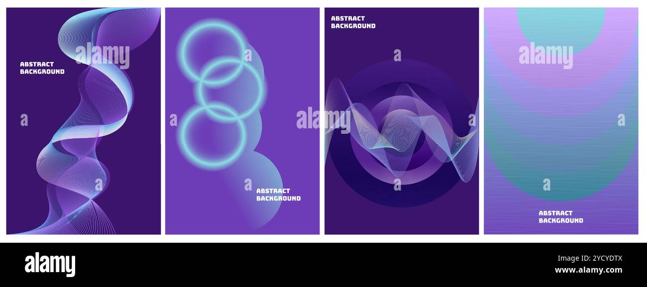 Abstract vector covers set in purple and blue colors usefull as ...