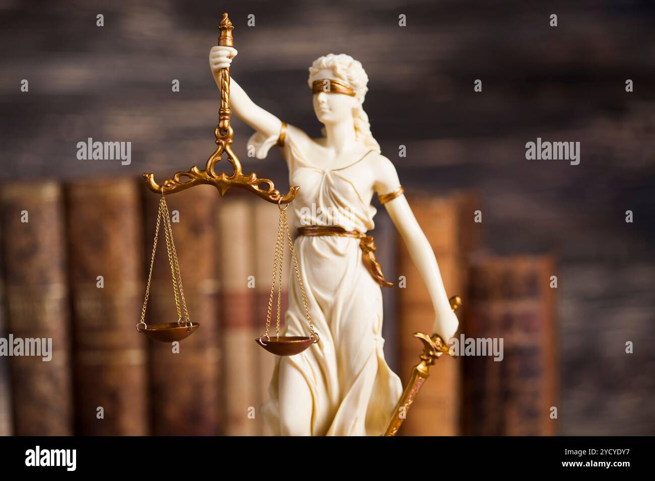Statue of justice, burden of proof, law theme Stock Photo - Alamy