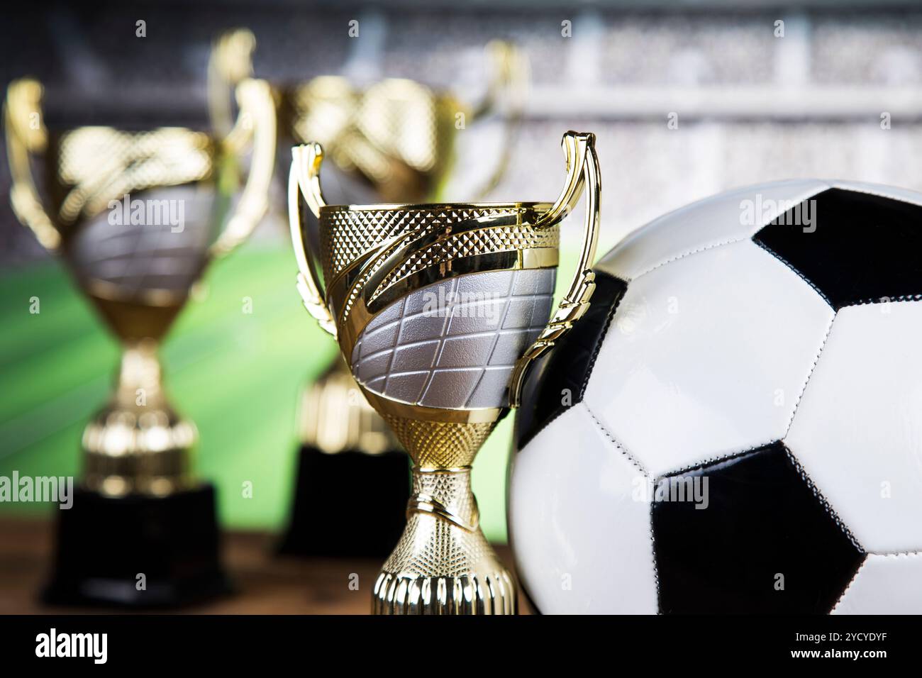 Achievement trophy, winning sport background Stock Photo - Alamy
