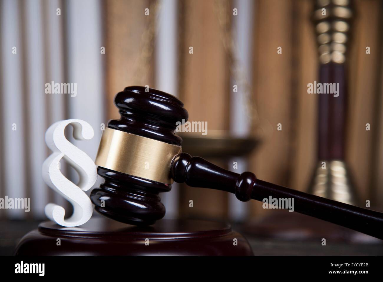 Paragraph sign, Wooden gavel barrister, legal system and justice ...