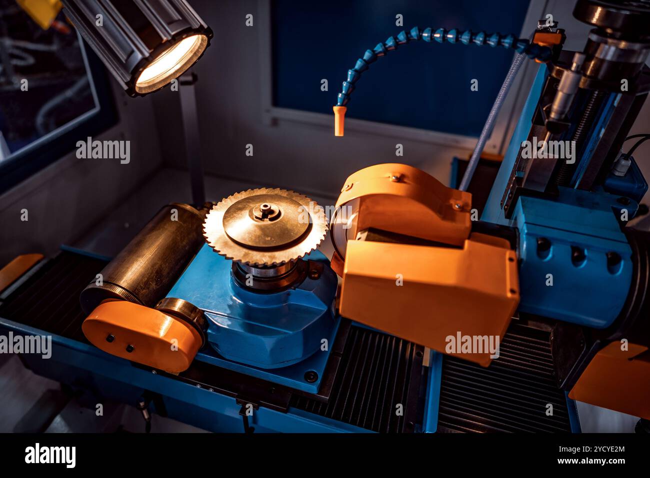 Metalworking CNC milling machine. Cutting metal modern processing ...