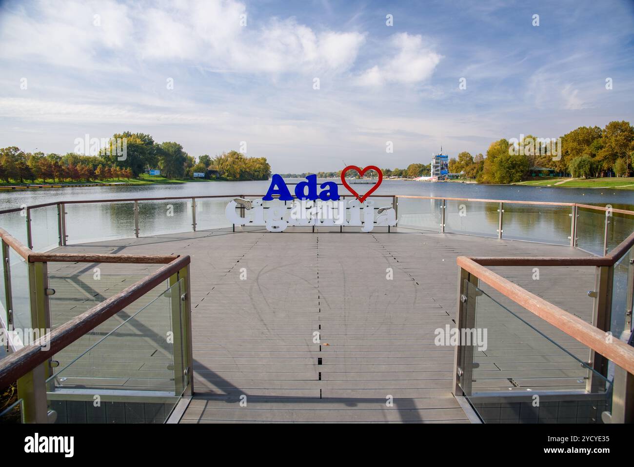 Ada Ciganlija river island turned into a park and a lake, located on ...