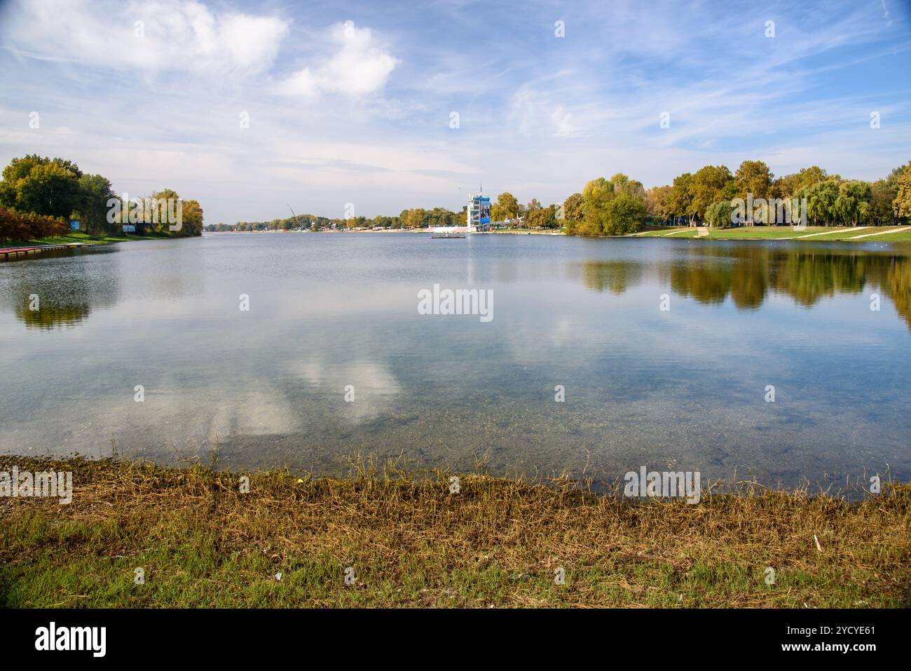 Ada Ciganlija river island turned into a park and a lake, located on ...