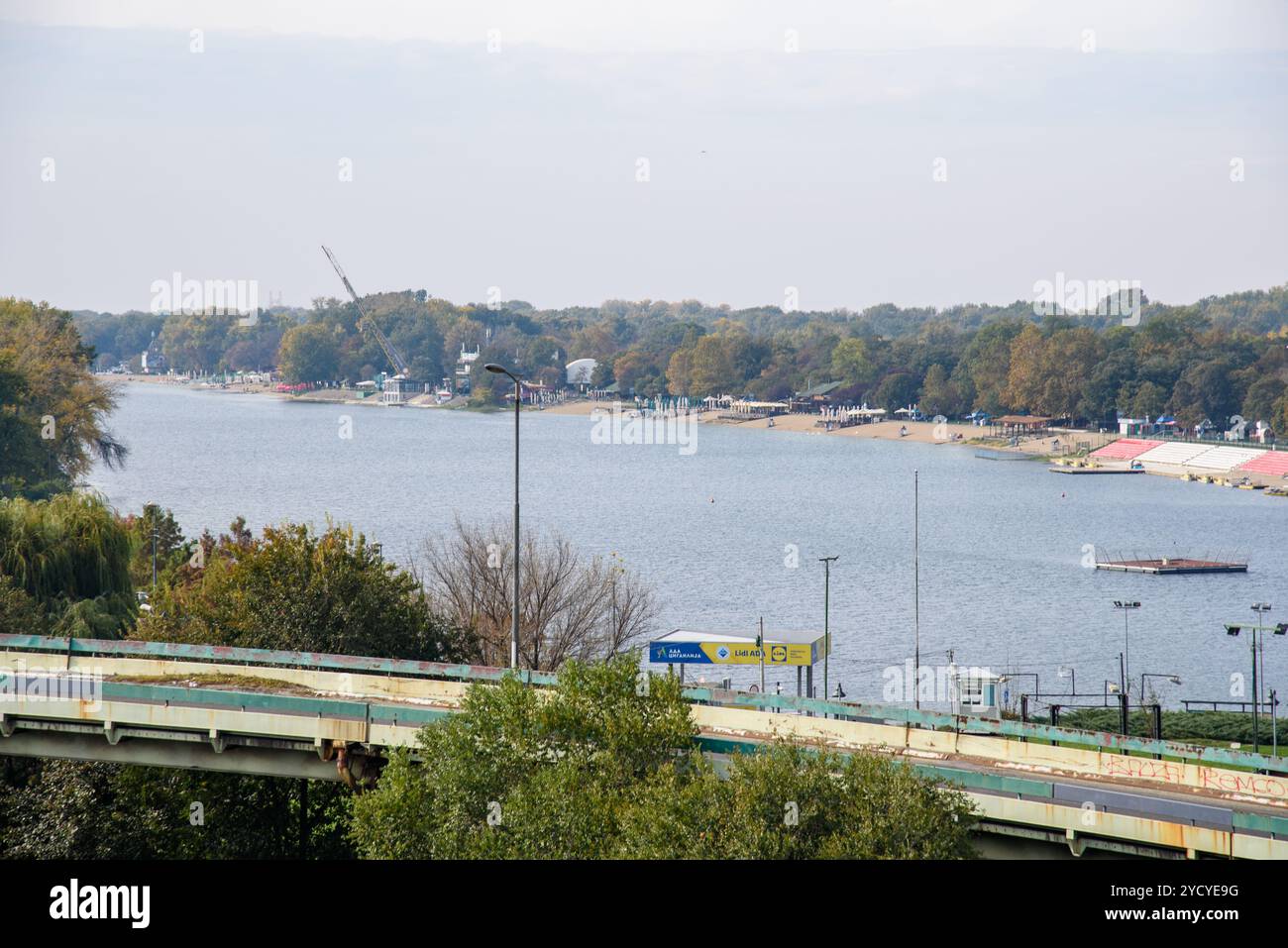 Ada Ciganlija river island turned into a park and a lake, located on ...