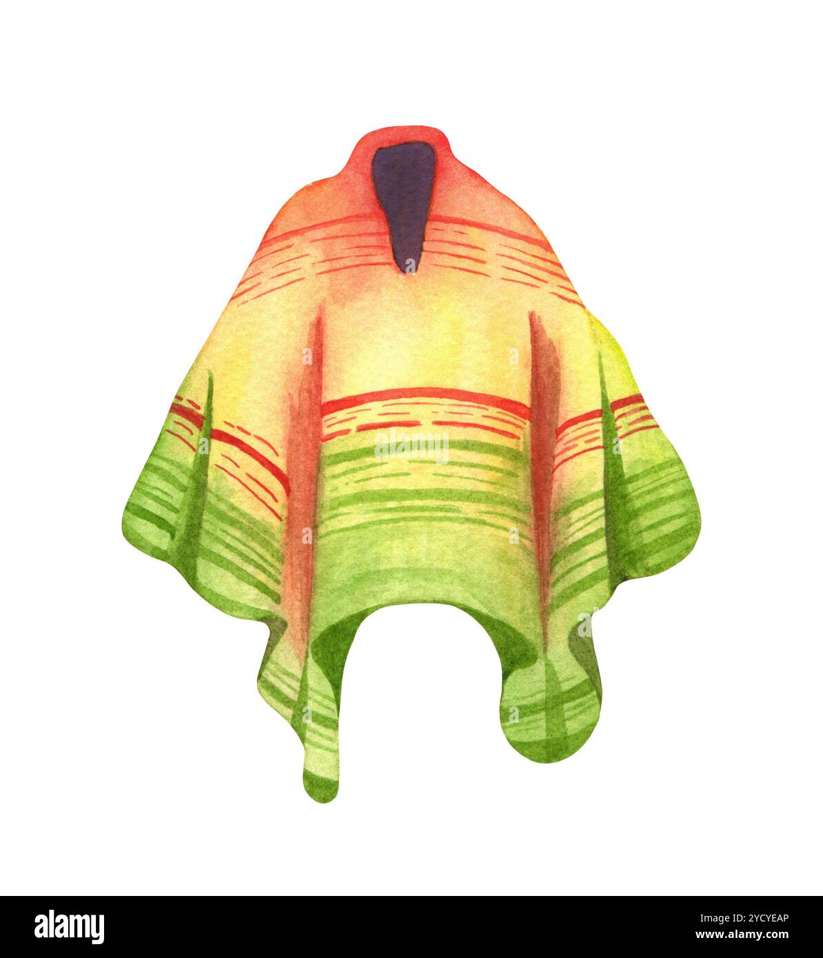 Colorful hand drawn Poncho illustartion Stock Photo - Alamy