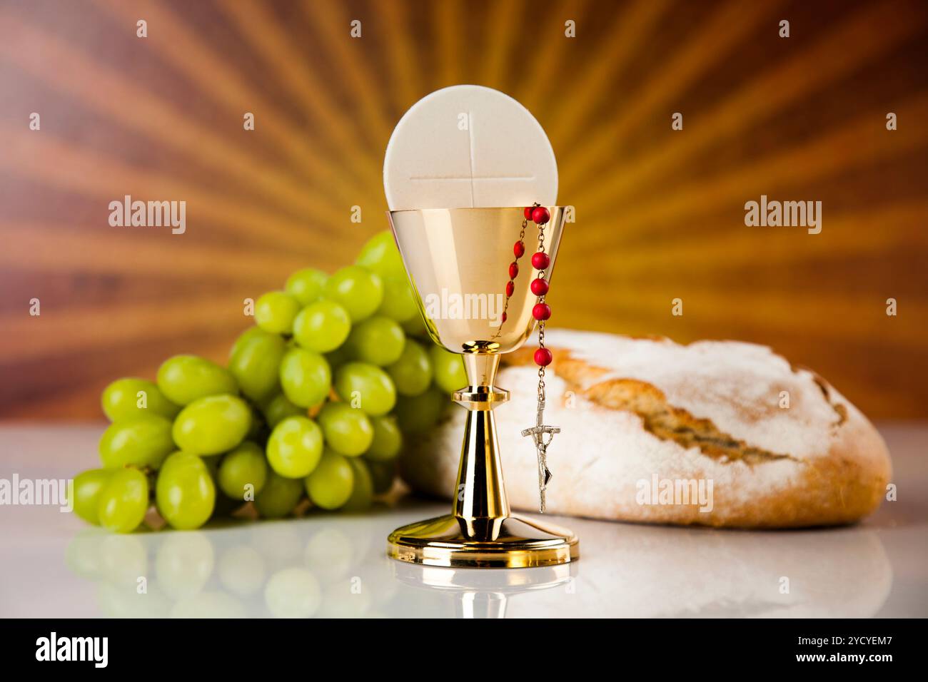 Holy Communion Bread, Wine for christianity religion Stock Photo - Alamy