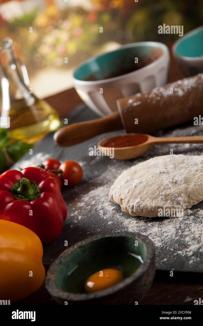 Preparation italian pizza dough hi-res stock photography and images - Alamy