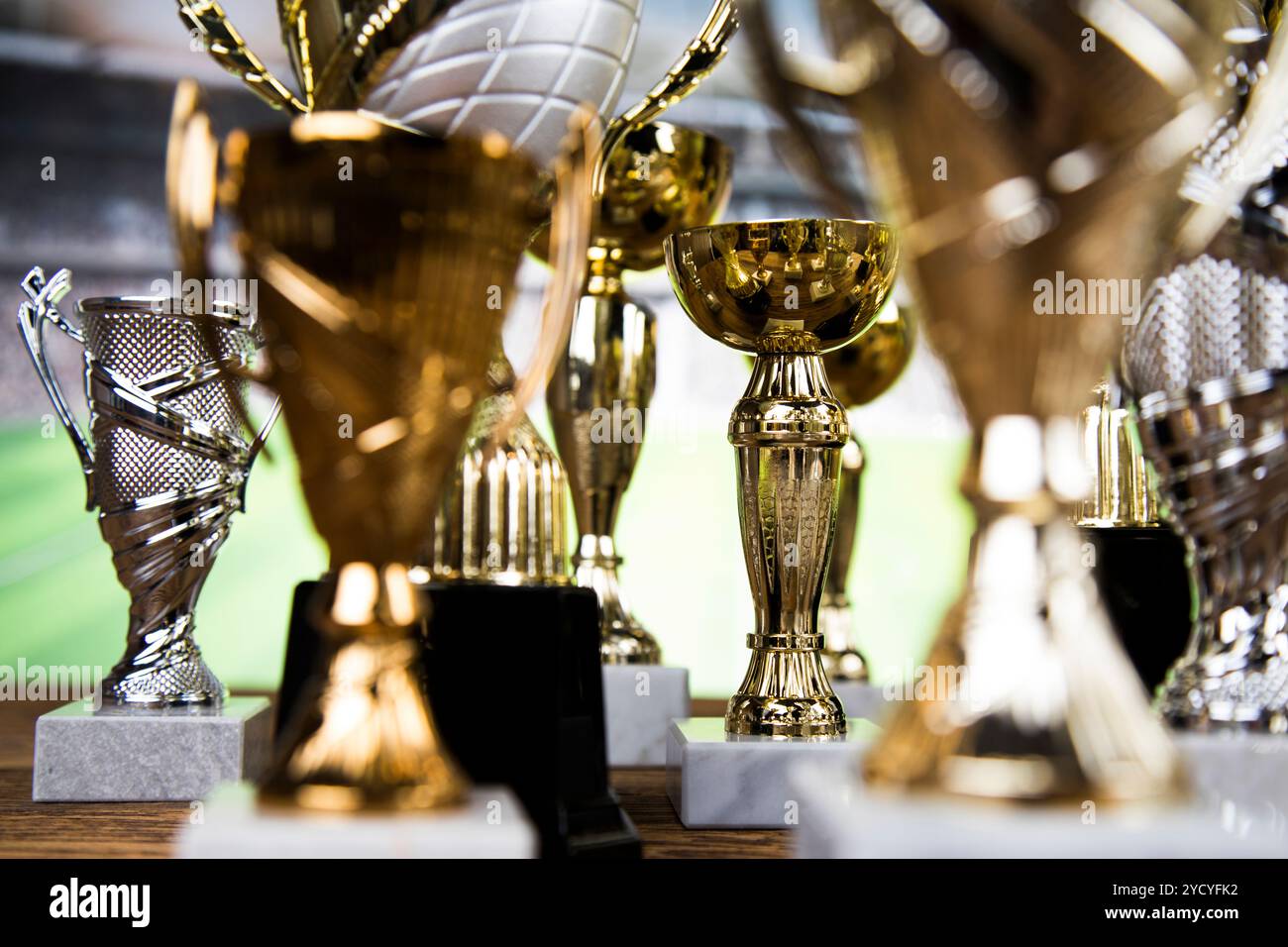 Award winning trophy sport background Stock Photo - Alamy