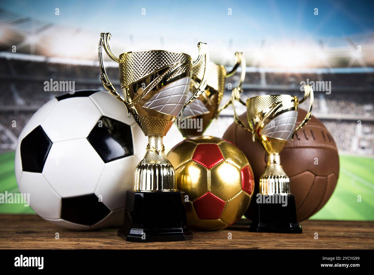 Achievement trophy, winning sport background Stock Photo - Alamy